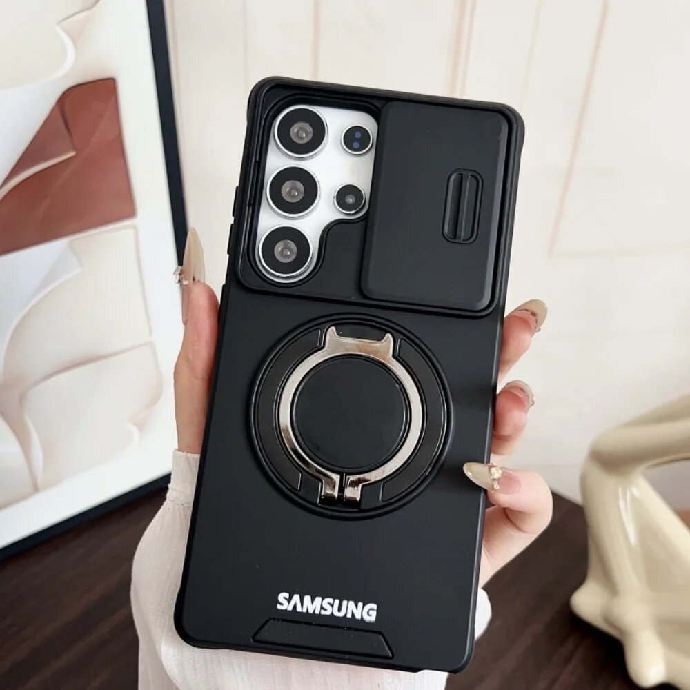 Черный чехол Samsung Galaxy S26 Ultra с кольцом