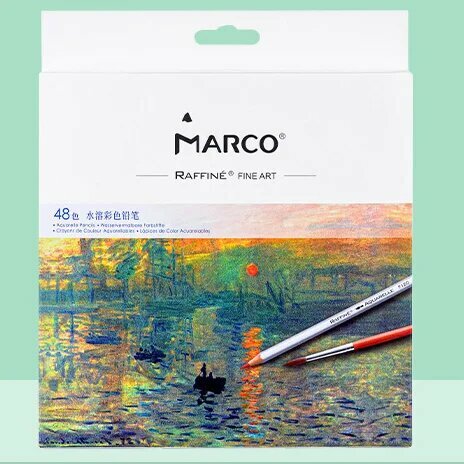 Цветной карандаш Marco Raffine 24/36/48/72 Цветные акварельные карандаши для рисования Художник Живопись Эскиз Художественный дизайн Студенческие принадлежности