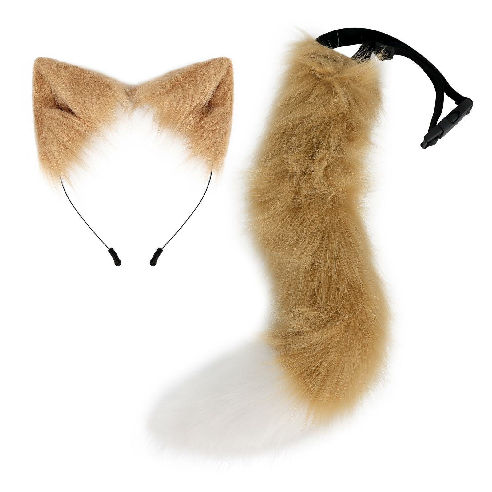 Косплей на День святого 20.26million года, реалистичный плюшевый хвост лисы, милые аксессуары, хвост животного, повязка на голову с кошачьими ушками, головной убор, оптовая продажа