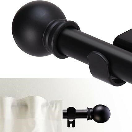 Карниз для штор бесшумный утолщенный черный одинарный римский карниз регулируемый карнизный рельс в индустриальном стиле, скандинавский карниз