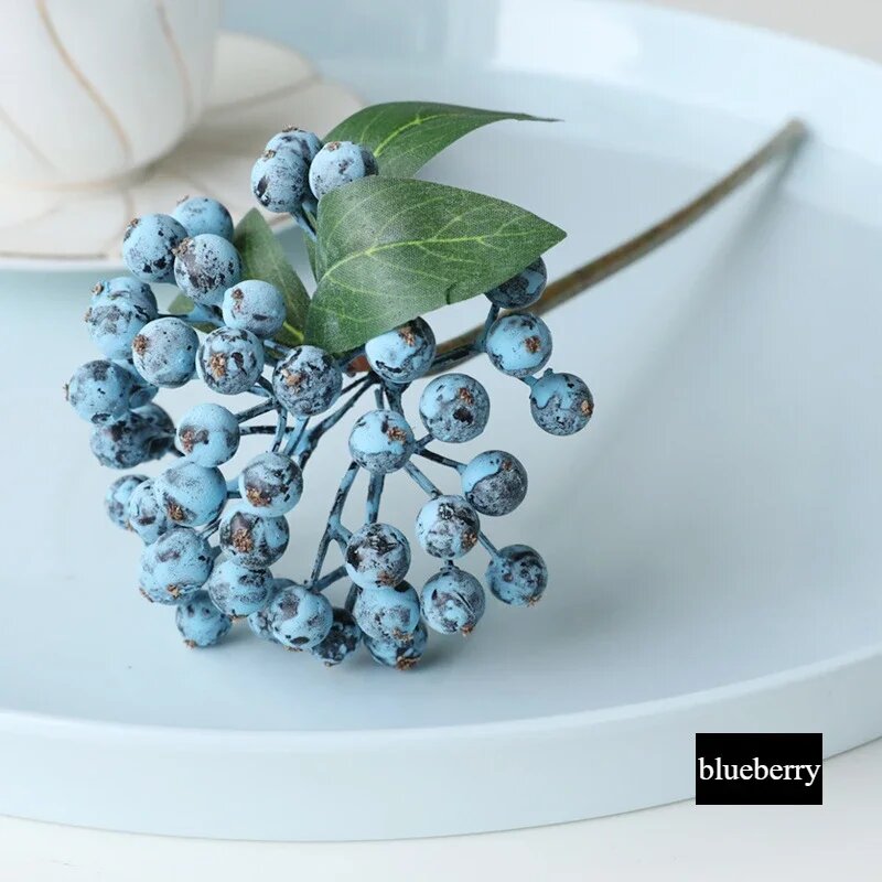 Искусственные ягоды голубики, 30 см, blueberry