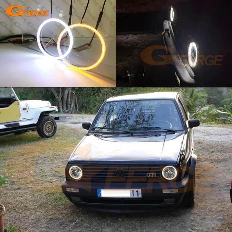 Для Volkswagen VW Golf Mk1 Mk2 GTI 1974–1987 1988 1989 1990 1991 1992 Ультра яркий дневной свет SMD LED Angel Eyes Kit Halo Rings White Only