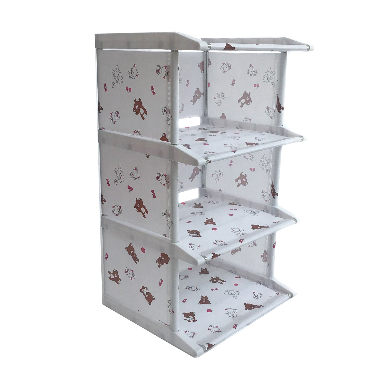 3 Tier Cubes Storage Organizer Multifunctional Storage Rack для книг обуви игрушек зелёных растений украшений спальни кабинета гостиной, цвет: серый, белый, синий, красный, размер: 53 * 30 * 28 см, материал: невапняная ткань & алюминий