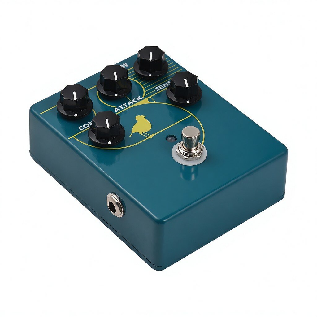 ZORY Compressor Bass Effector Pedal для электрогитары басс, усилитель басса, тщательное обходное соединение, DC 9V, интерфейс ввода/вывода 6.35mm, материал алюминиевый сплав, цвет зеленый, размер 10*4*12cm, вес 337g, потребление тока 50mA, 1 шт.