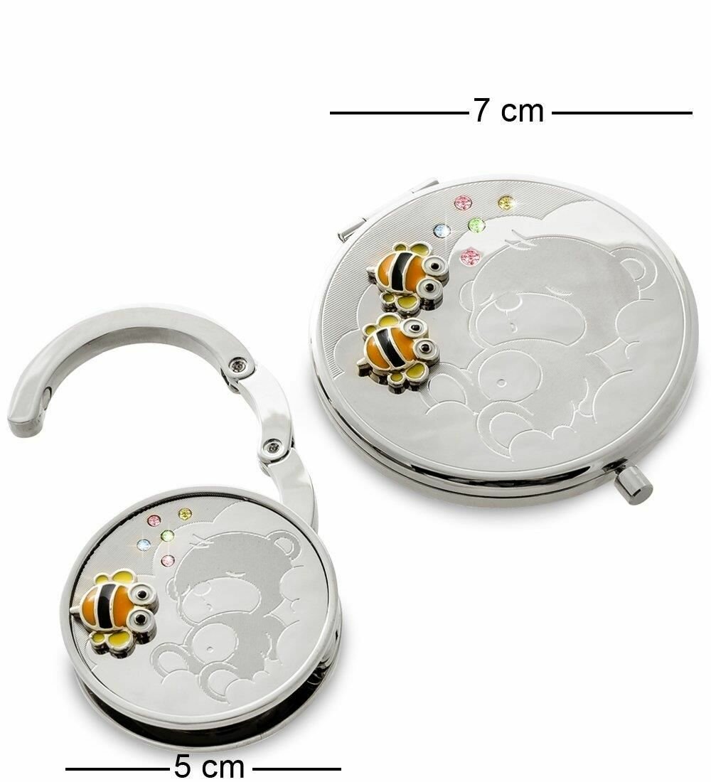 Подарочный набор (зеркальце + держатель для сумочки) A941650 разностор, Сплав, стекло