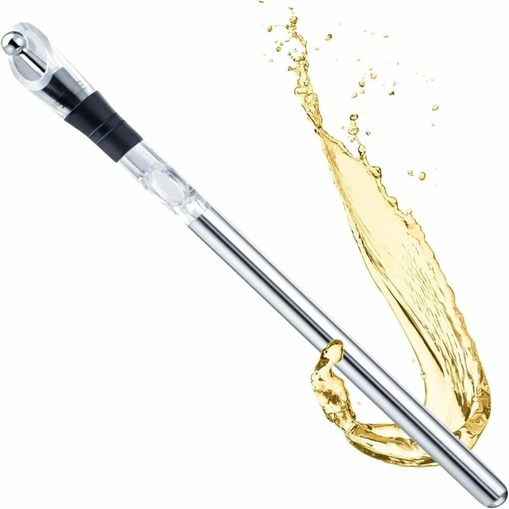 Охладитель вина с насадкой Simono легкое охлаждение до 3 часов, наливание без подтеков, силикон и нержавеющая сталь