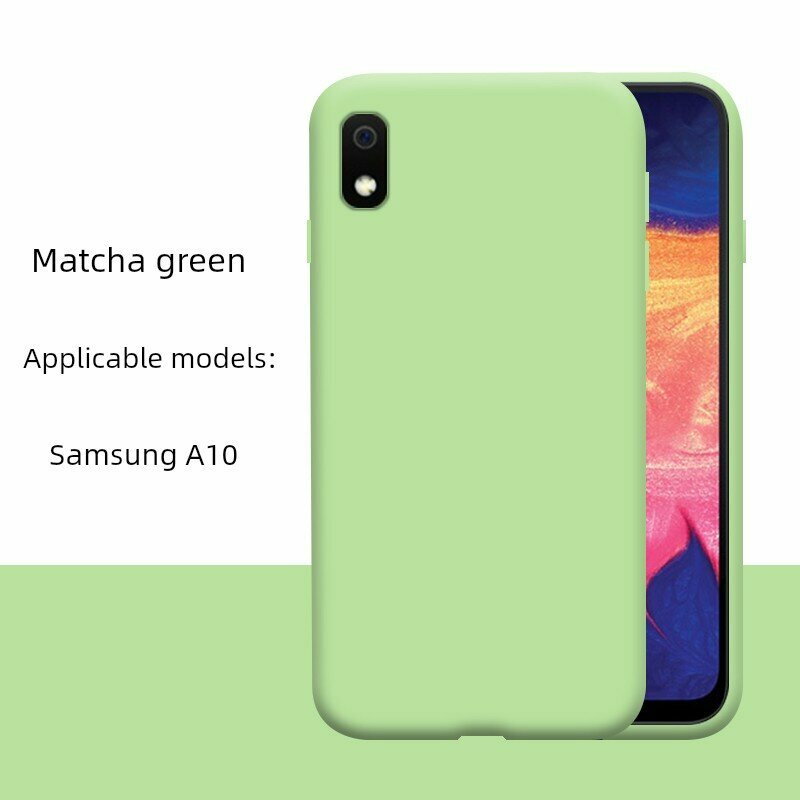 Чехол для Samsung A10 из жидкого силикона, ударопрочный, ультратонкий, мято-зеленый цвет, защитный чехол для смартфона