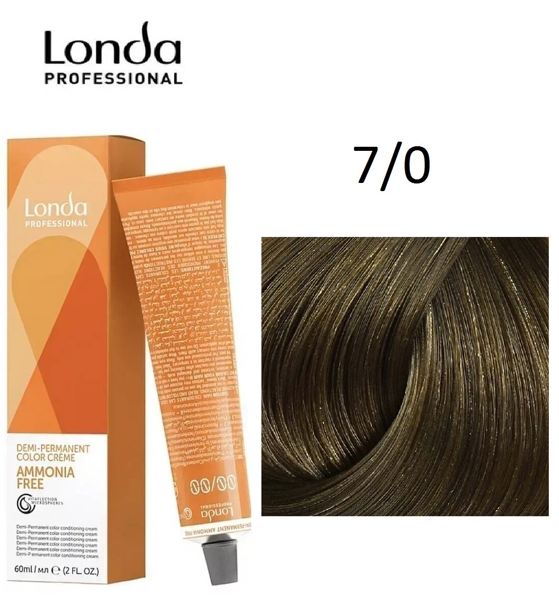 Londa Professional 7/0 LondaColor Тонирующая крем-краска без аммиака блонд, 60 мл