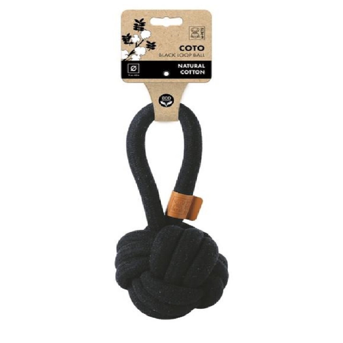 M-PETS Игрушка для собак мяч-петля черный 11см (хлопок) 10647208