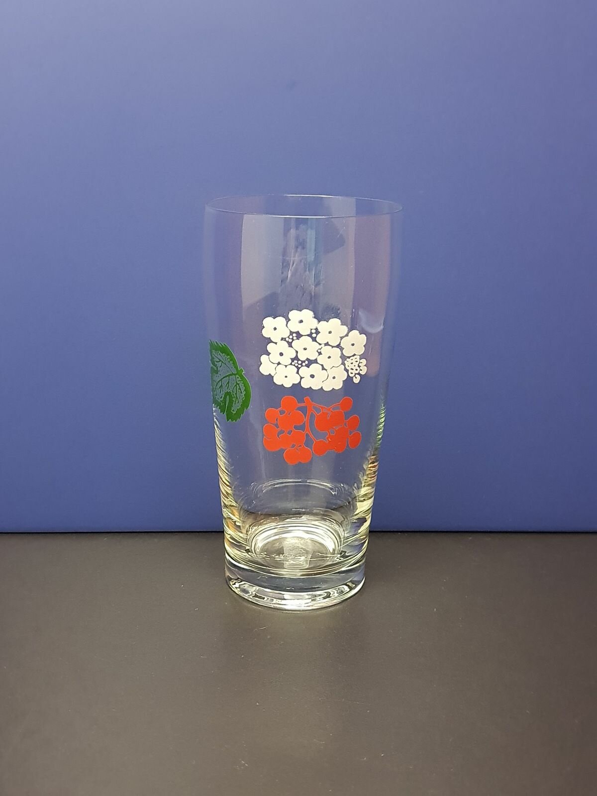 Стакан "Калина красная" стекло, деколь, винтаж СССР 70-80е