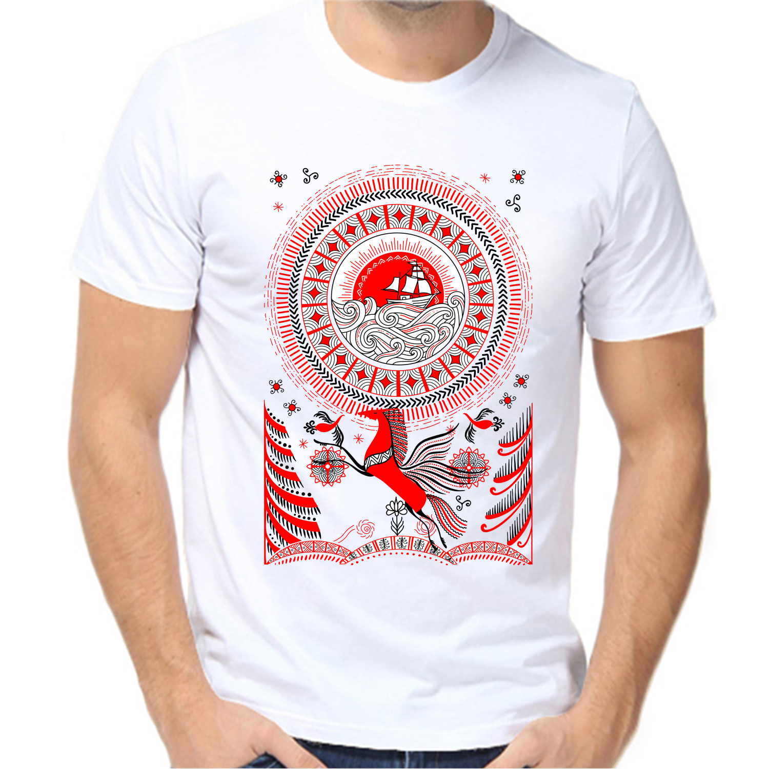 Футболка Хохлома Русские народные узоры