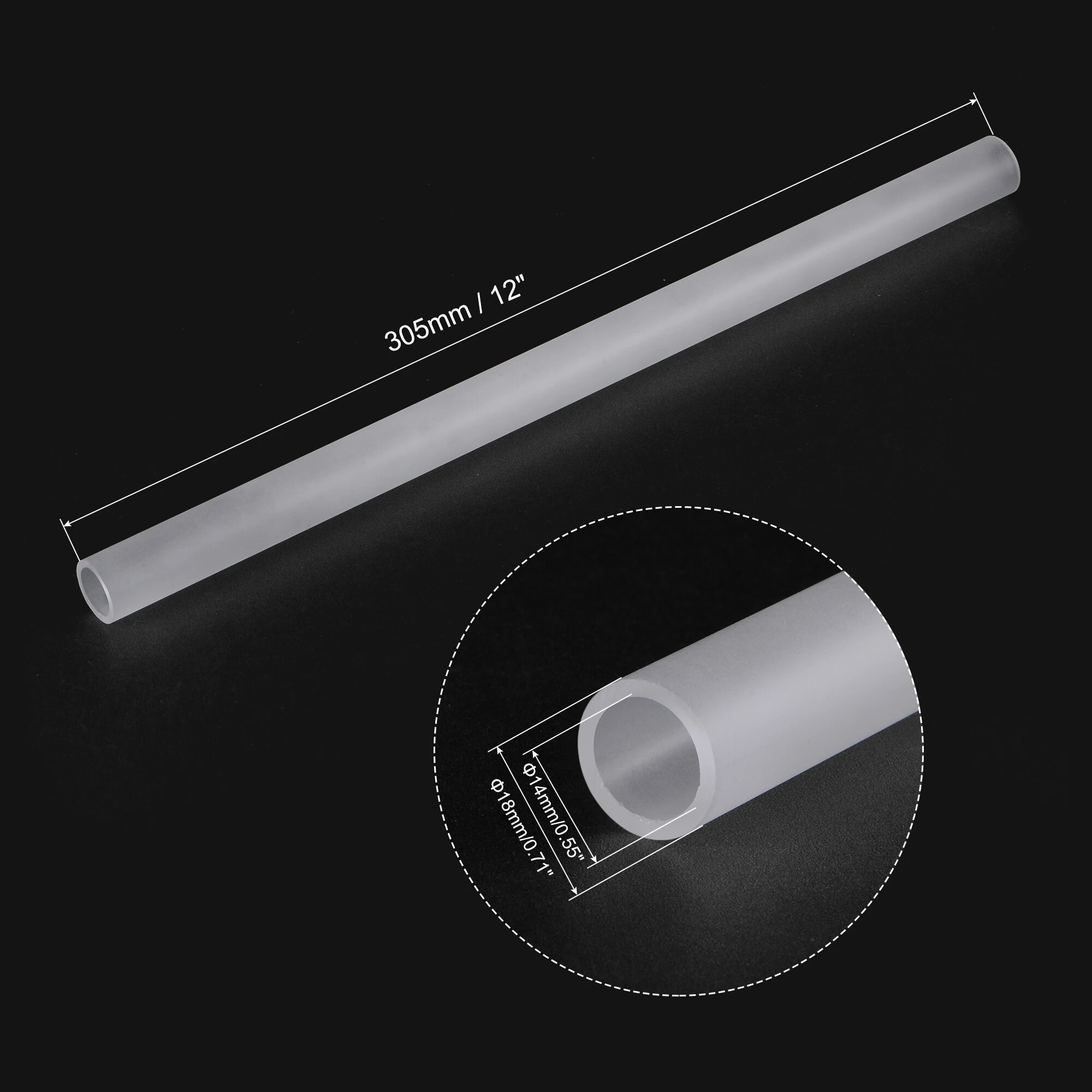 Полиметилметакрилатная труба для абажуров 305 мм 14mmx18mm