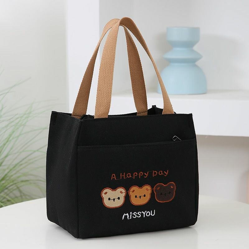 Новая холщовая сумка-тоут большой вместимости, простая для офисных работников, студентов, универсальная ланч-бокс для мамы, работа, бенто
