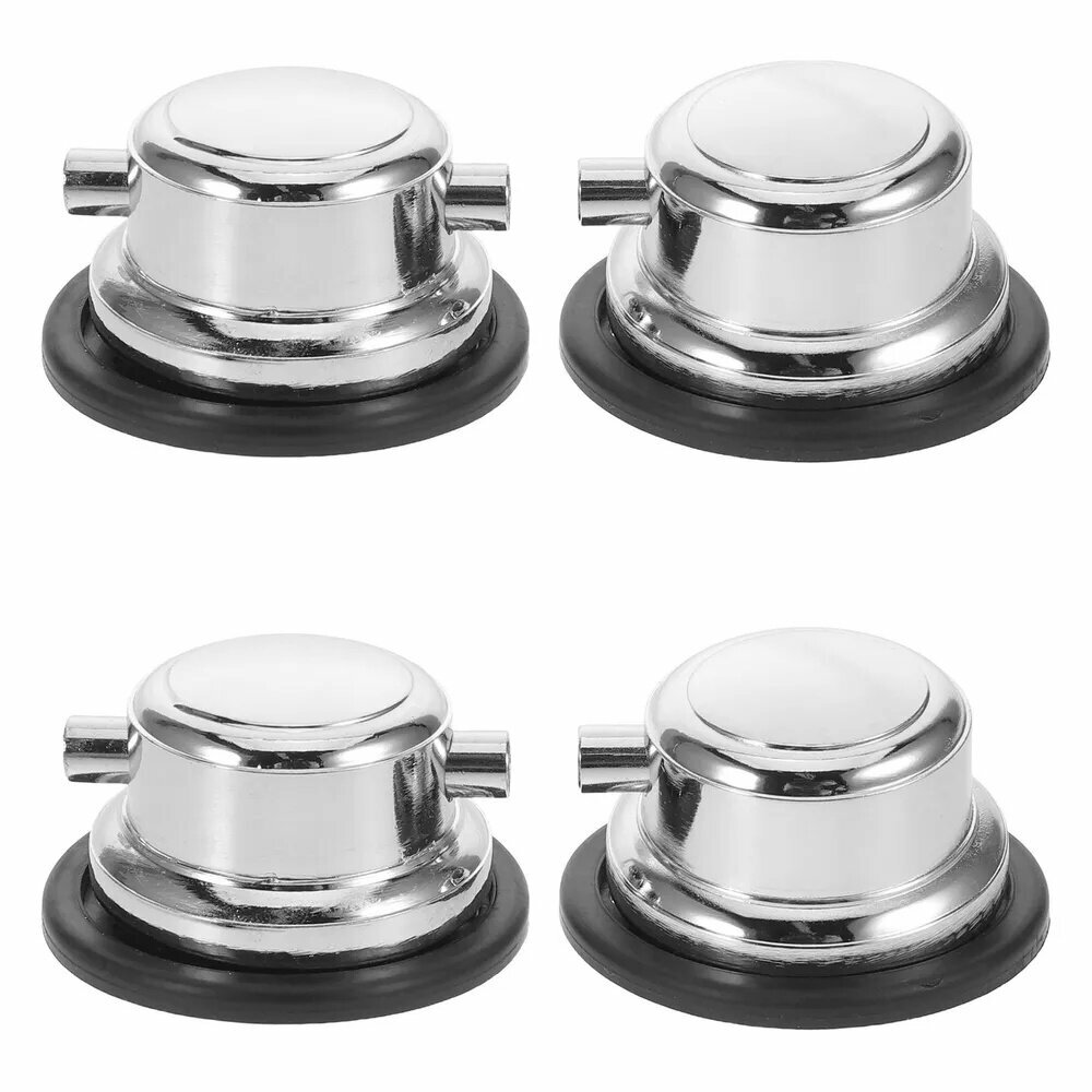 Набор серебристых металлических барабанных ушей с резиновыми вставками для крепления и настройки барабанов 4 шт