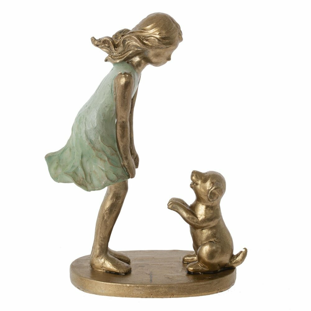 Фигурка декоративная Девочка с собакой, 10х5х14 см KSM-819702