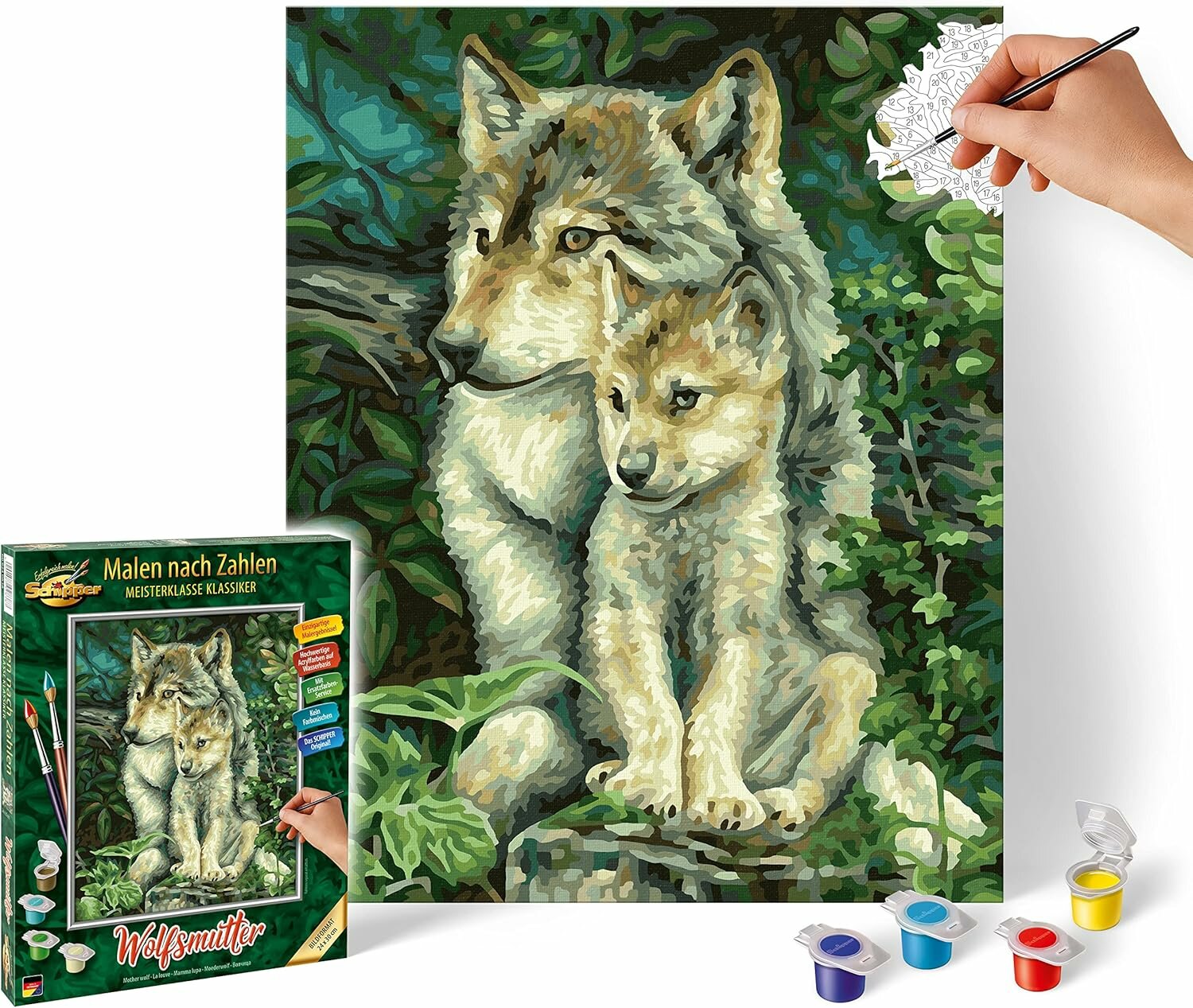 Набор для рисования по номерам Schipper - Картина по номерам Волчица и волчонок, 24 x 30 см - Шиппер 609240838