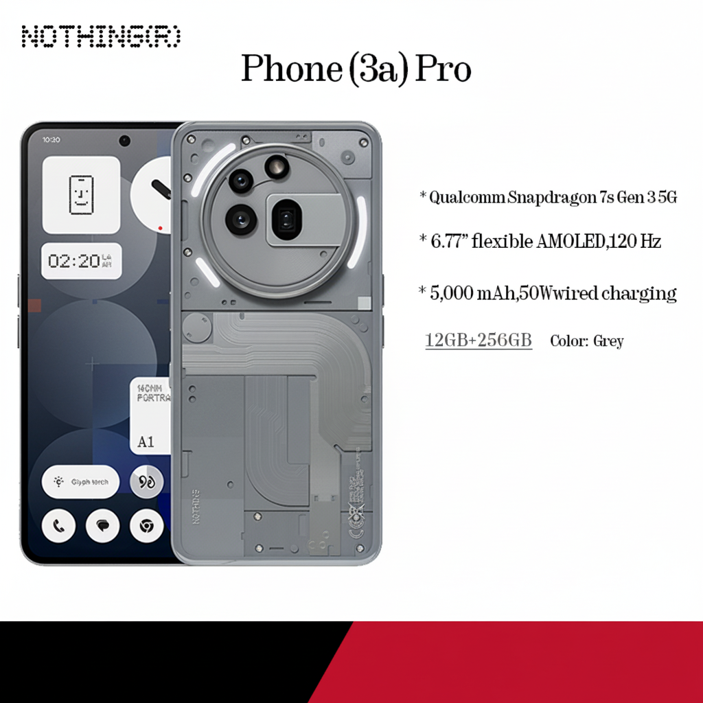 Новый телефон (3a) Pro 6.77 AMOLED Bluetooth 5.4 Snapdragon 7s Gen 3 5G Основная камера 50 МП 12 ГБ 256 ГБ