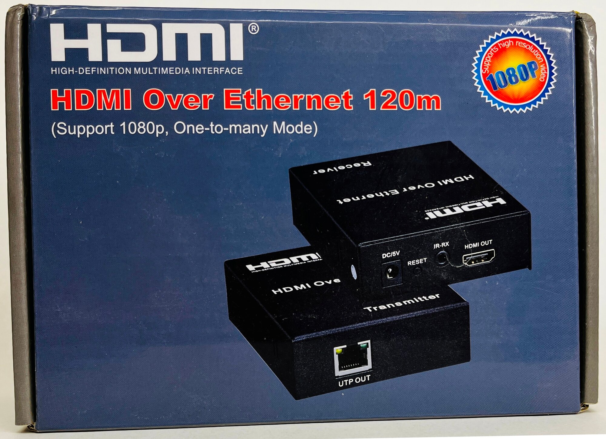 Удлинитель HDMI по Ethernet , комплект, длина до 120м