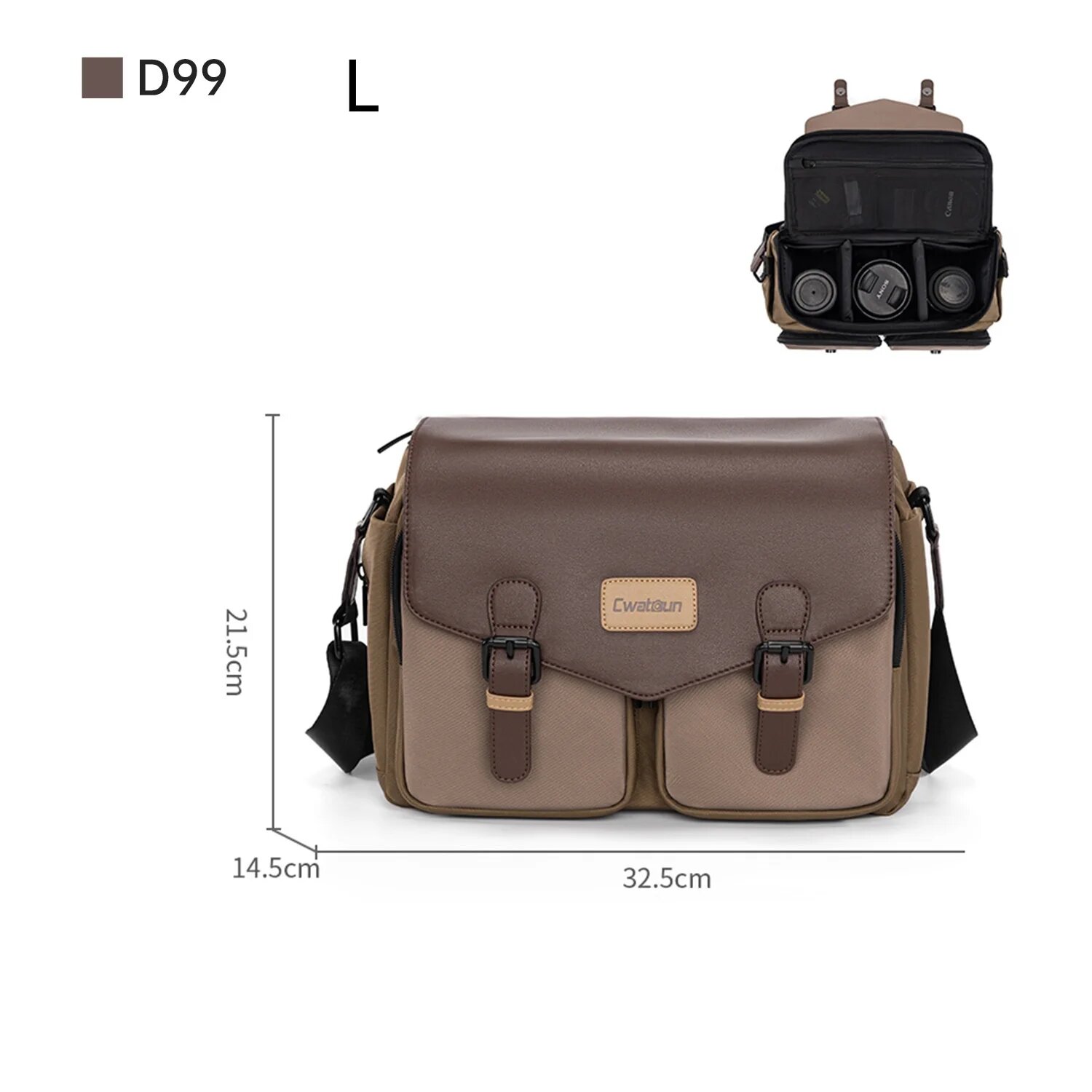 CADeN сумка для зеркальной камеры (brown L)