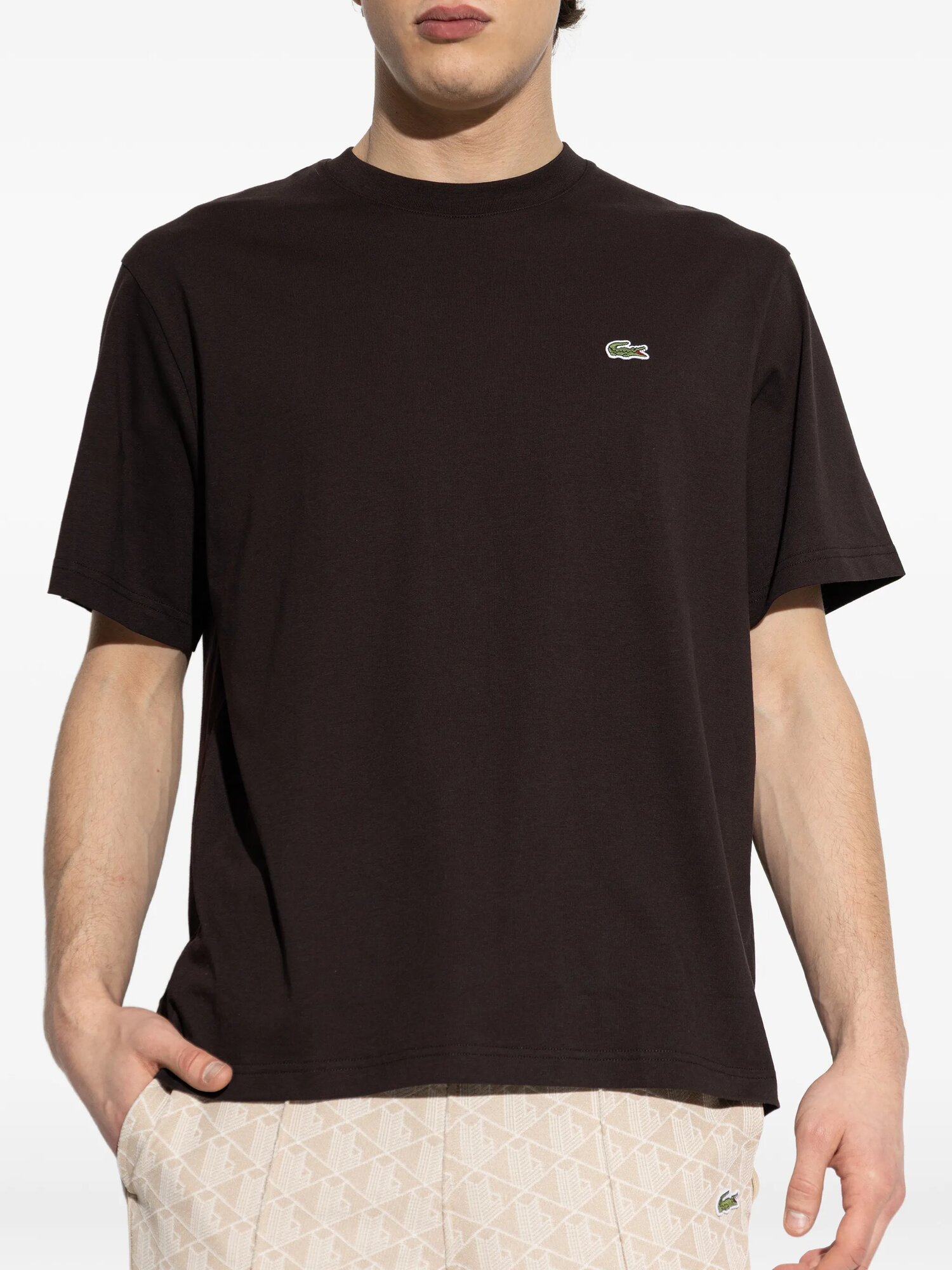 Футболка LACOSTE Logo-appliqué T-shirt, размер XL, черный — фото 1