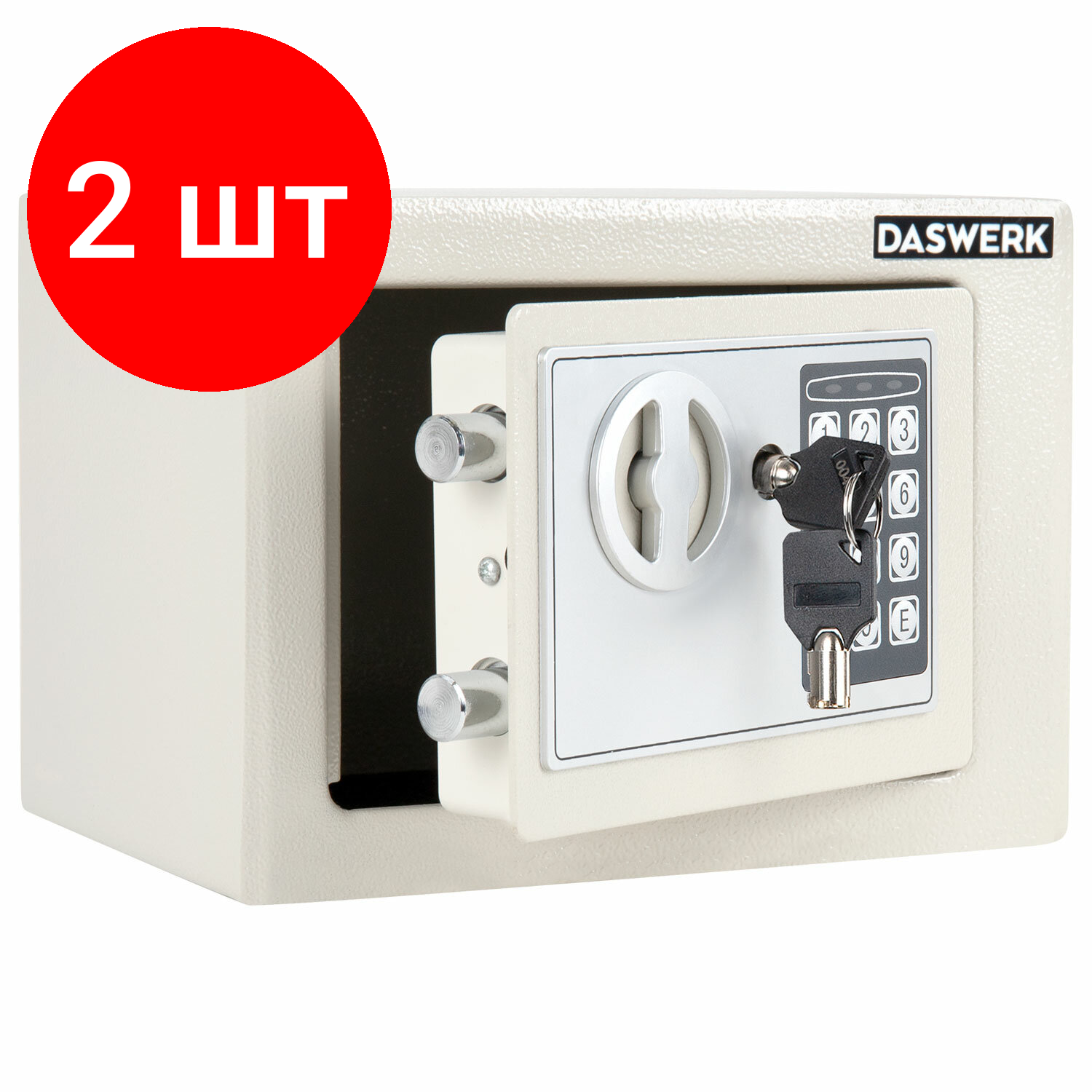 Комплект 2 шт, Сейф мебельный DASWERK SC-170EL (170х230х170 мм), электронный замок, бежевый, 291340