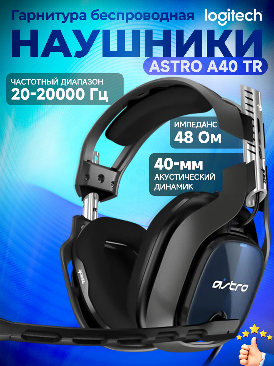 Гарнитура проводная Logitech Astro Gaming A40 for PlayStation 5 , Черный