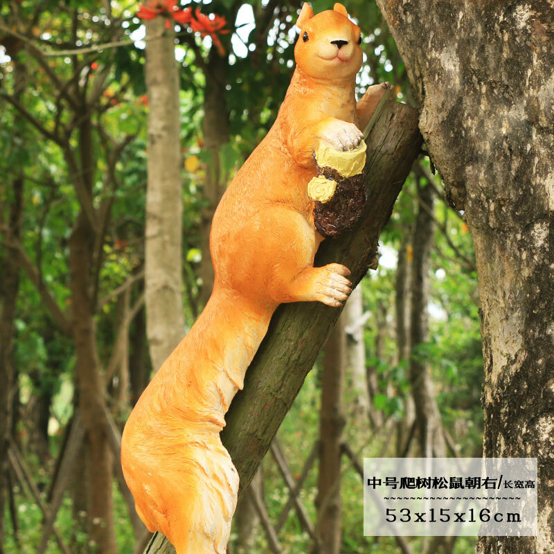 Наружный искусственный орнамент белки из смолы для сада и двора, маленькая скульптура животного, декор для сада и ландшафта, маленький элемент