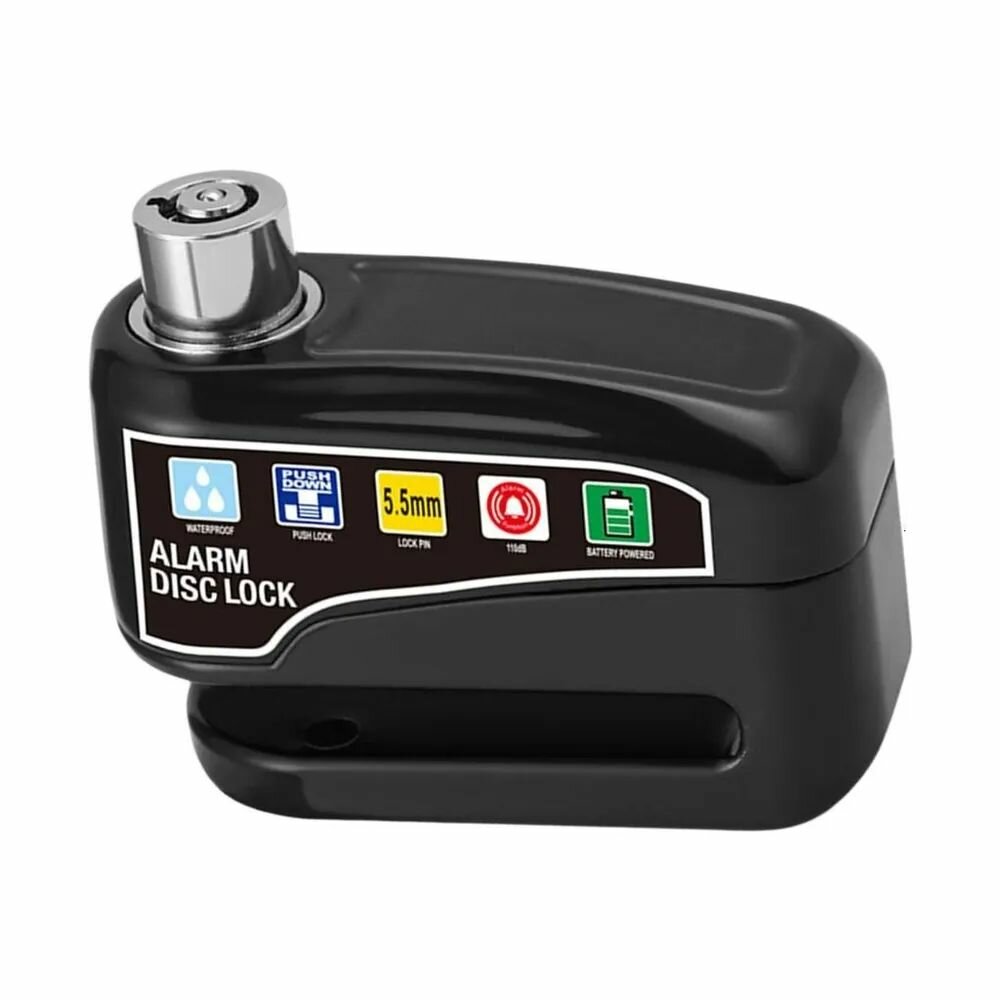 Велосипедный дисковый замок с сигнализацией, Черный