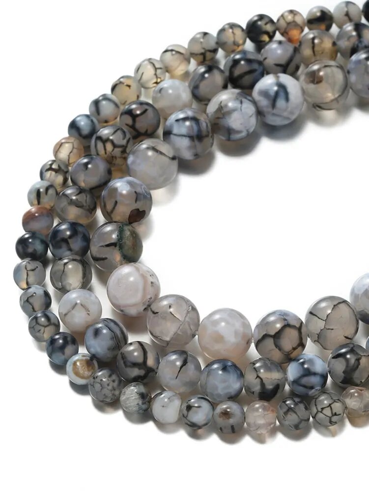 Агат полосатый 6.5 мм, бусины для рукоделия из натуральных камней круглые, для создания украшений, около 61 шт