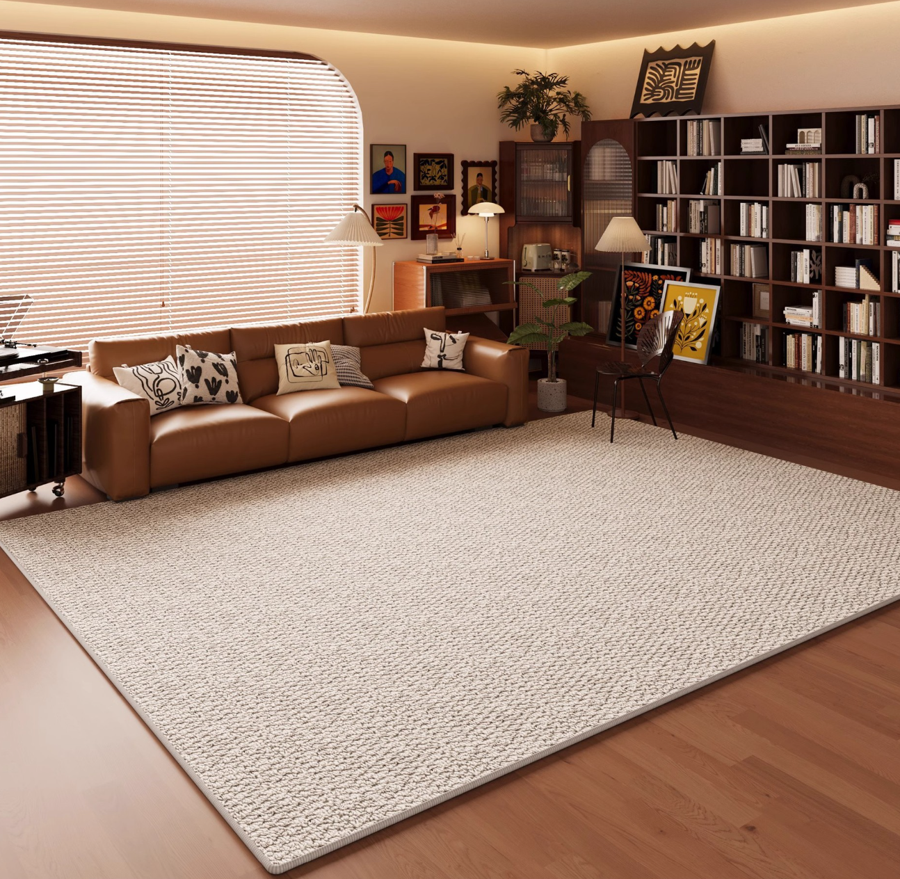 Домашний ковер с имитацией льна прост в уходе, высококачественный однотонный, 1м*1,5 м