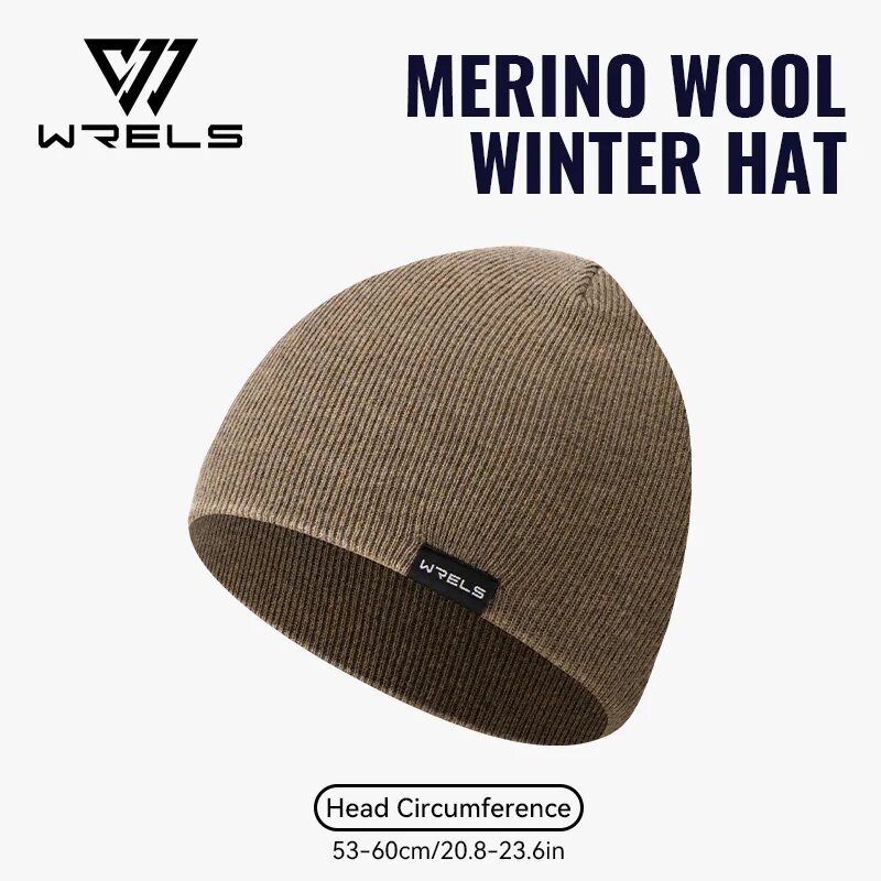 WRELS Шапка-бини из мериносовой шерсти, хаки