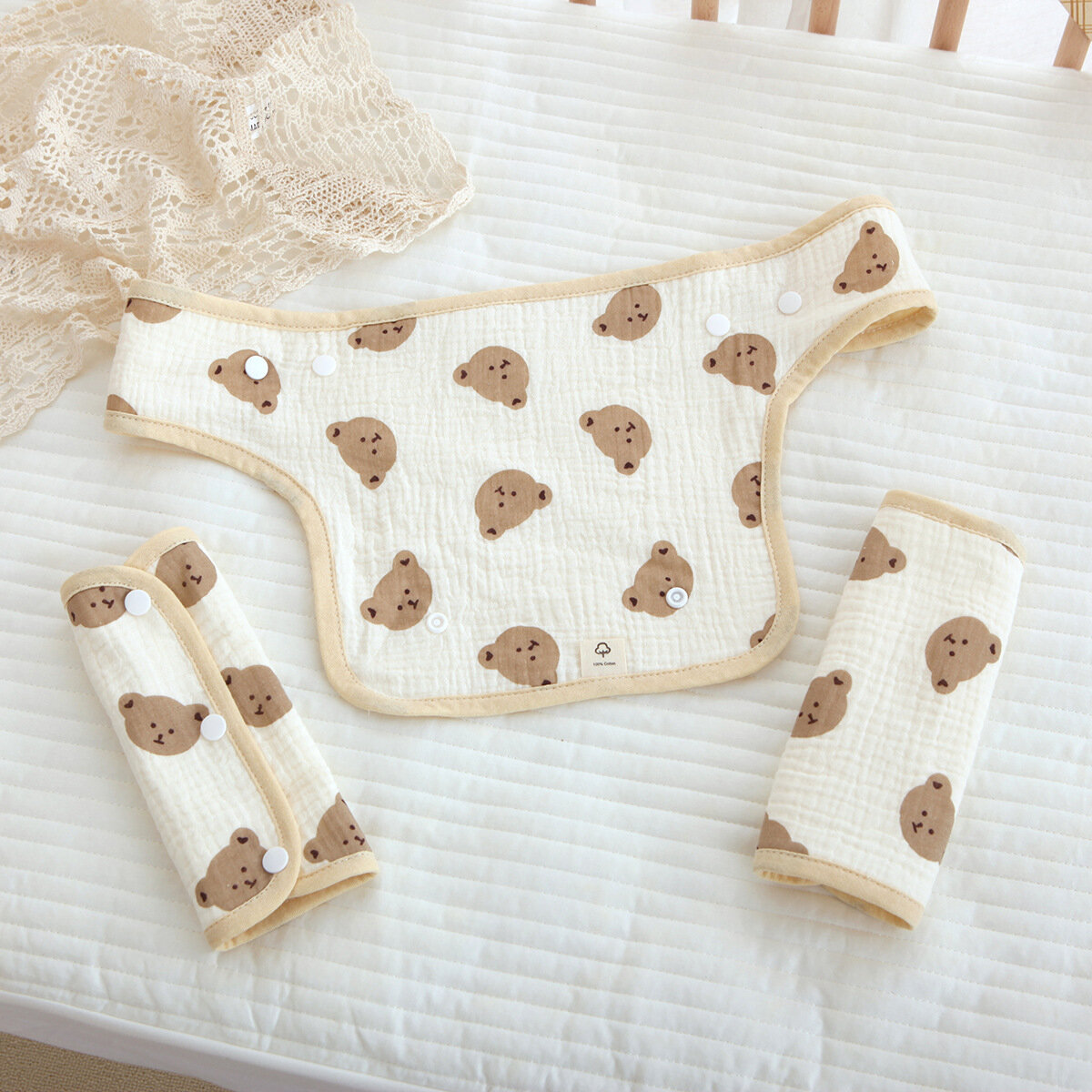 4-слойные марлевые слюнявчики для новорожденных, слюнявчики для прорезывания зубов, слюнявчики с двойными плечами, чистые хлопковые подплечники для младенцев, защита от жевания