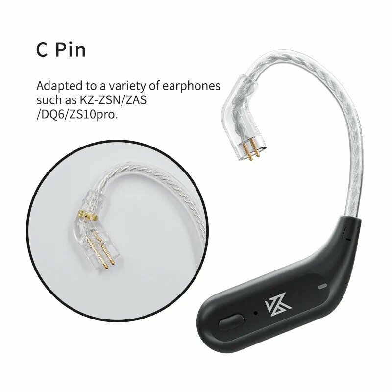 Модуль Bluetooth KZ AZ09 TWS HD B / C Pin, настоящие беспроводные ушные крючки с чехлом для зарядки, Двухканальный провод для наушников Bluetooth 5.2 Dual Host для наушников KZ ZSN PRO TRN MT1