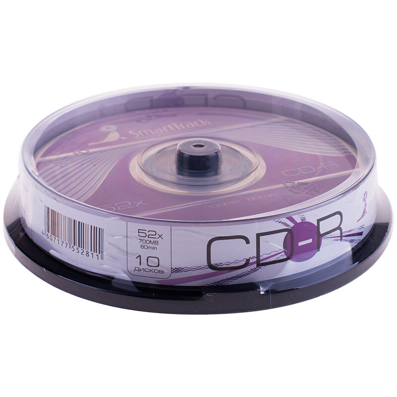 2 шт. Диск CD-R 700Mb Smart Track 52x Cake Box (10шт)