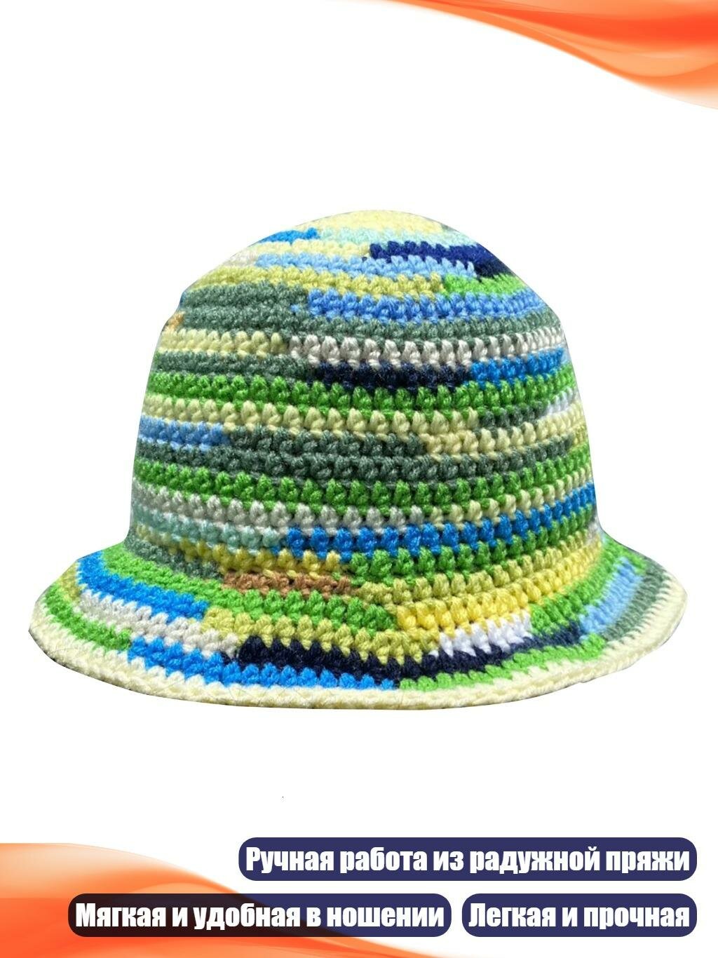 Вязаная крючком винтажная шляпа, Зеленый
