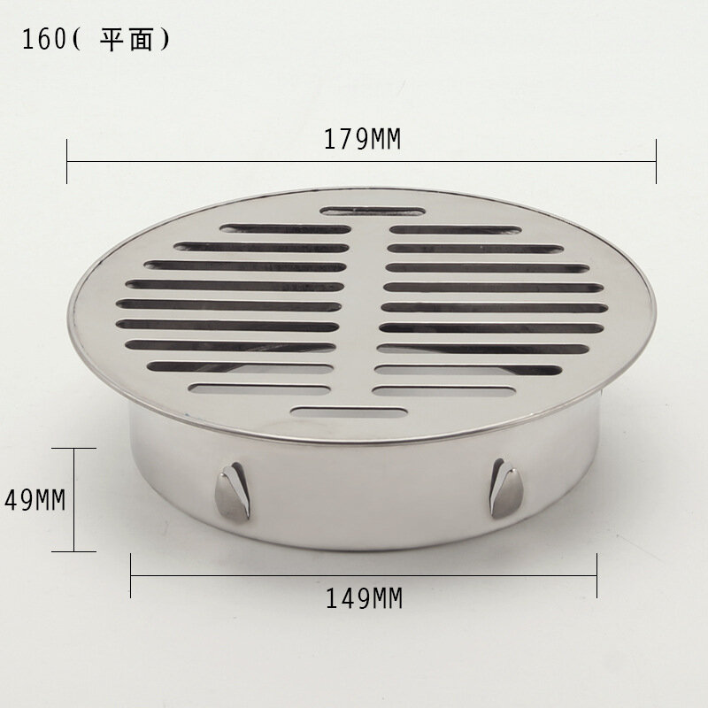 Нержавеющая сталь, круглый слив для пола, крышка сливного отверстия, карточный тип, большой слив, антизасорение, дренаж для дождевой воды на улице