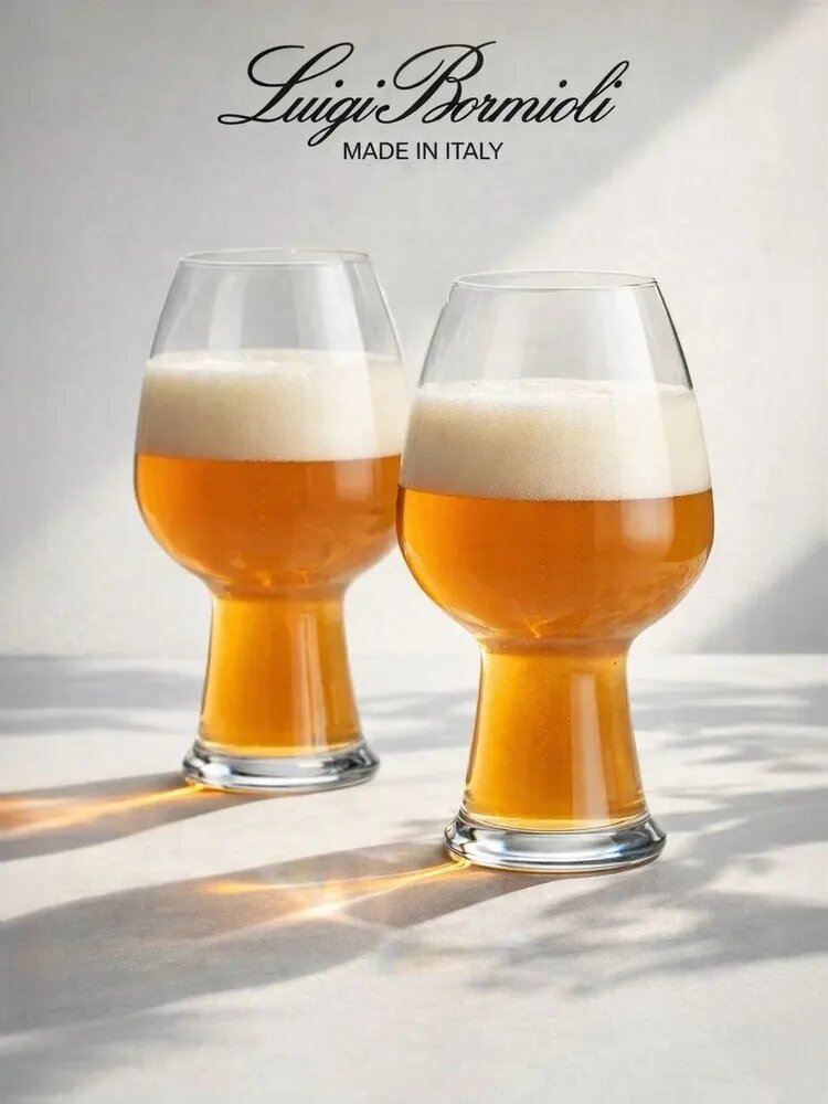 Бокалы для пива, подарочный набор Luigi Bormioli "Birrateque" 2 шт, 780 мл. Хрустально стекло. Италия.