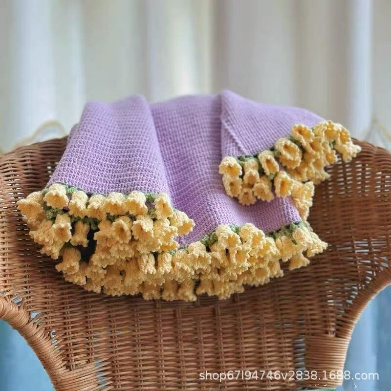 Набор для самостоятельного изготовления пледа с букетом роз, молочный хлопковый пряжа, ручная вязка, цветочный плед, подарок для девушки