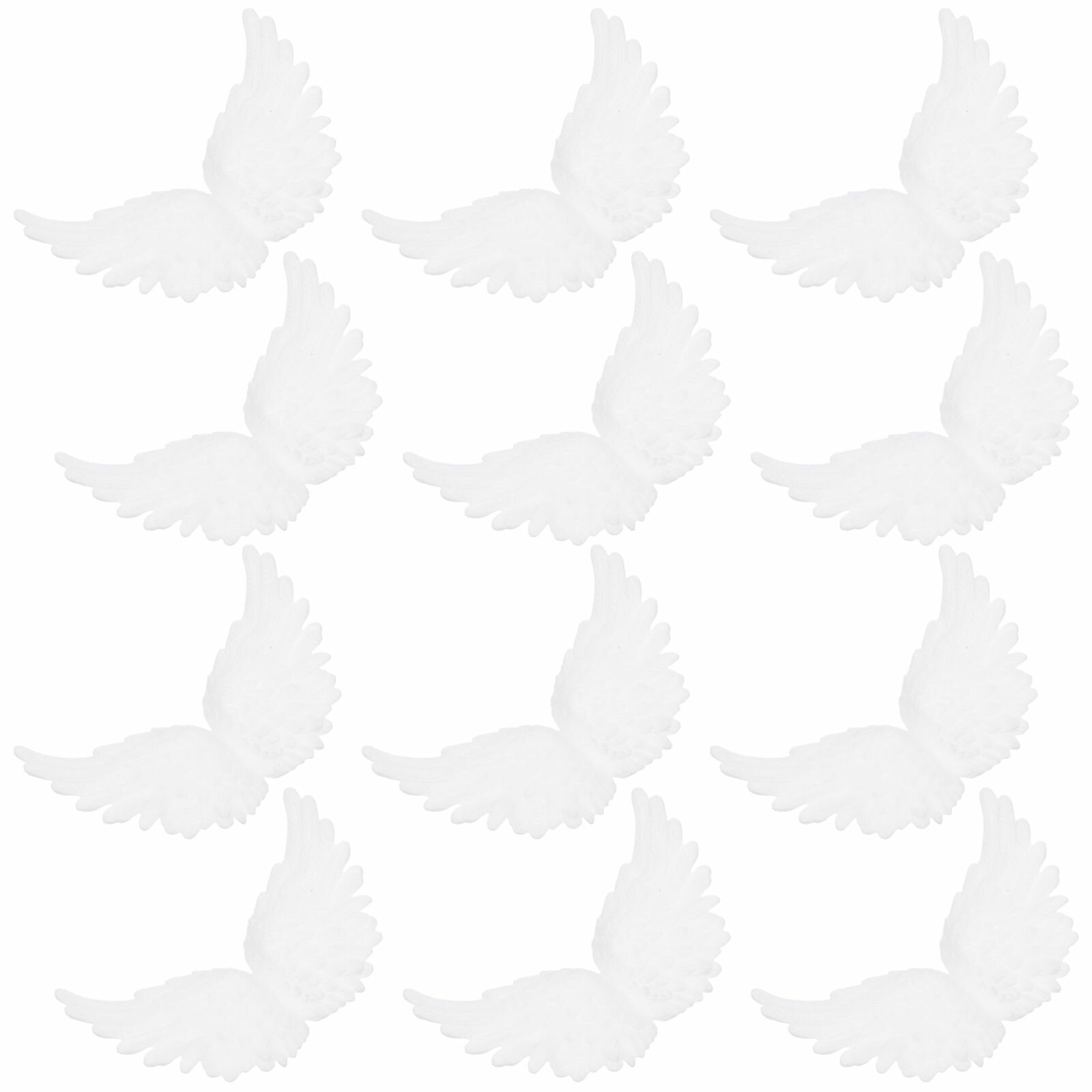 Пластиковые белые ангельские крылья для рукоделия в наборе 12 штук