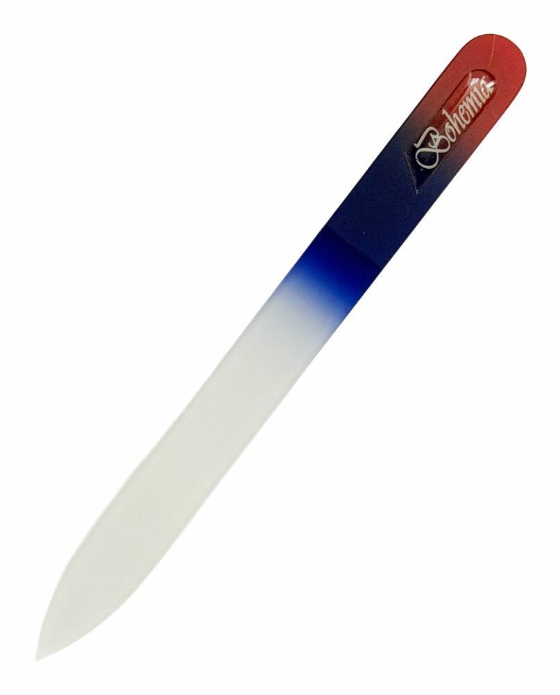 Пилка стеклянная полирующая Bohemia 125 мм для ламинирования ногтей, красно-синяя