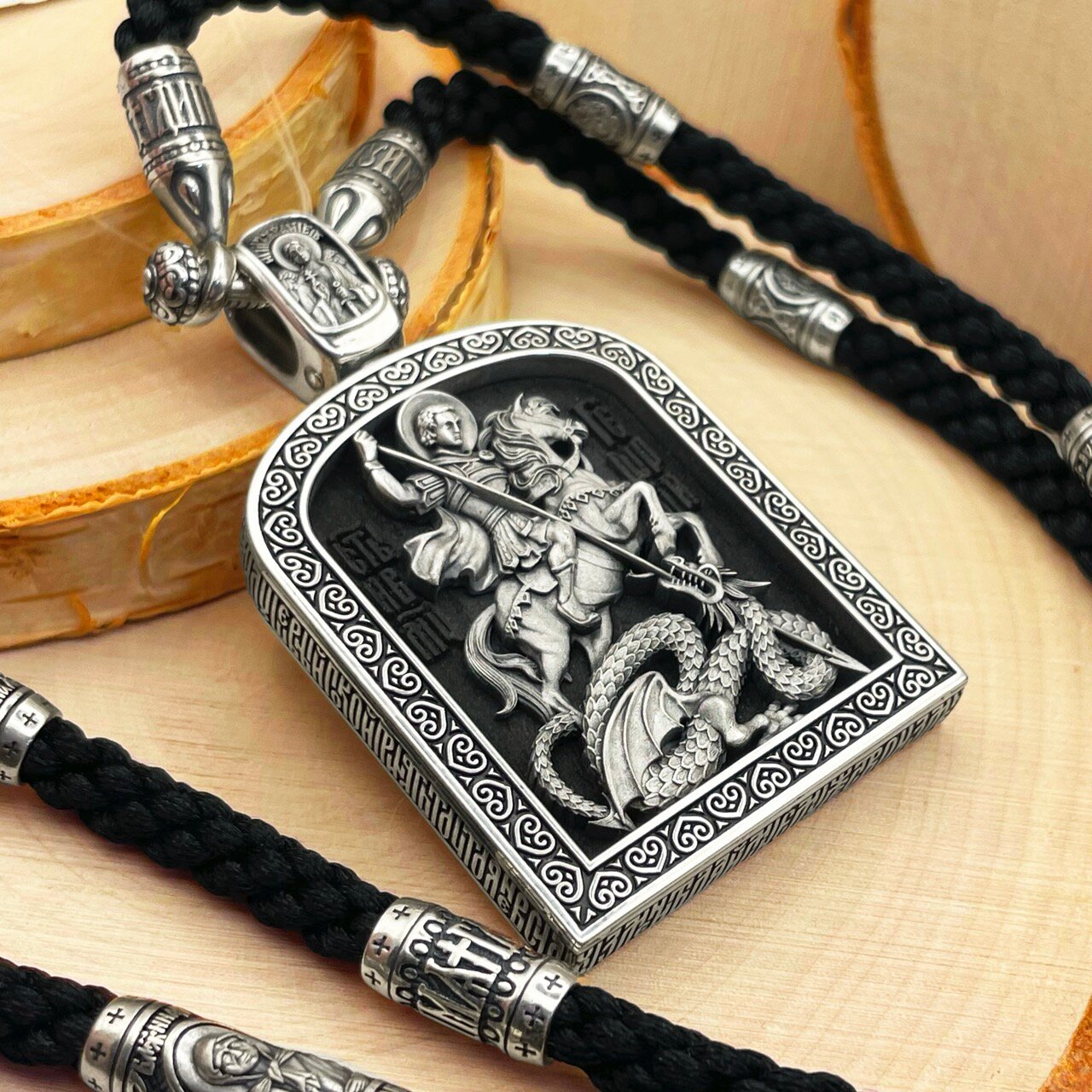 Комплект украшений, серебро, 925 проба, оксидирование, чернение