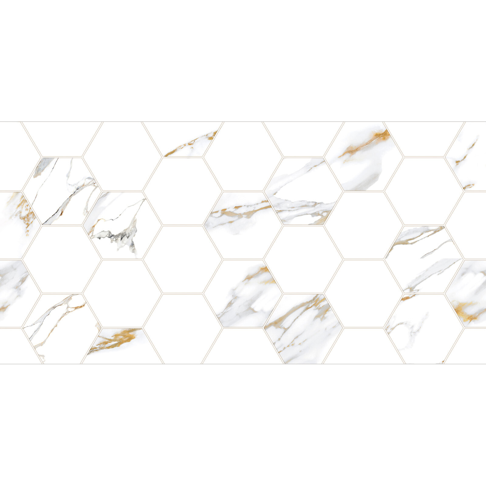 Плитка Настенная Alma Ceramica Dublin Hexagon белый 24,9X50 см 1,37 м²