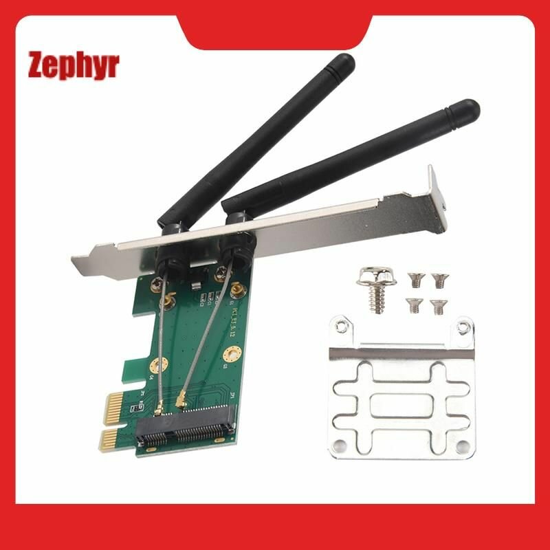 Беспроводная карта WiFi Mini Express адаптера PCI-E 2 внешними антеннами совместим с ПК