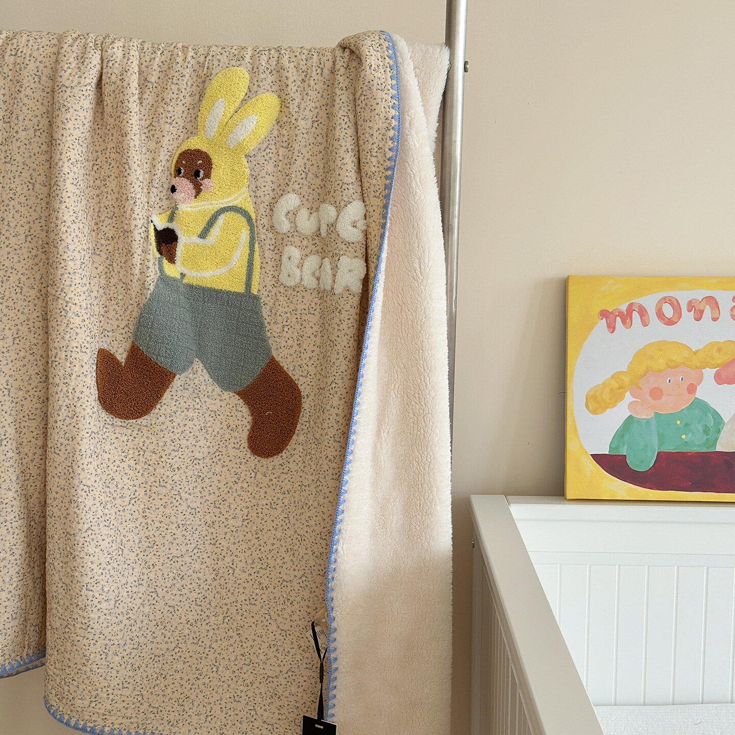 2025 новое осенне-зимнее лоскутное одеяло с вышивкой в форме треугольника и крючком по краю с одной стороны,