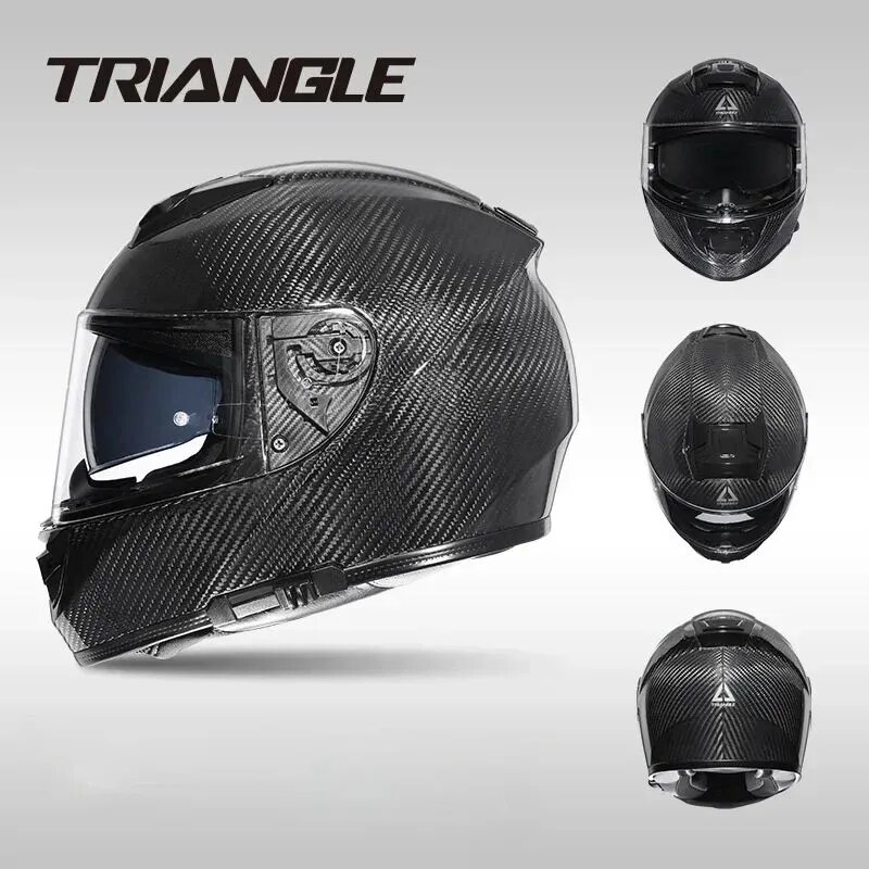 Мотошлем TRIANGLE AH17_Z черный интеграл размер XXL карбон DOT