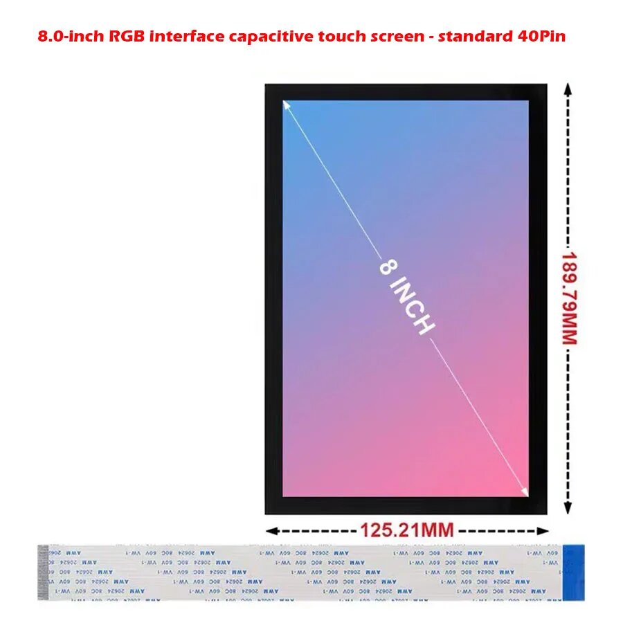 8.0 inch RGB capacitive touch screen 40Pin