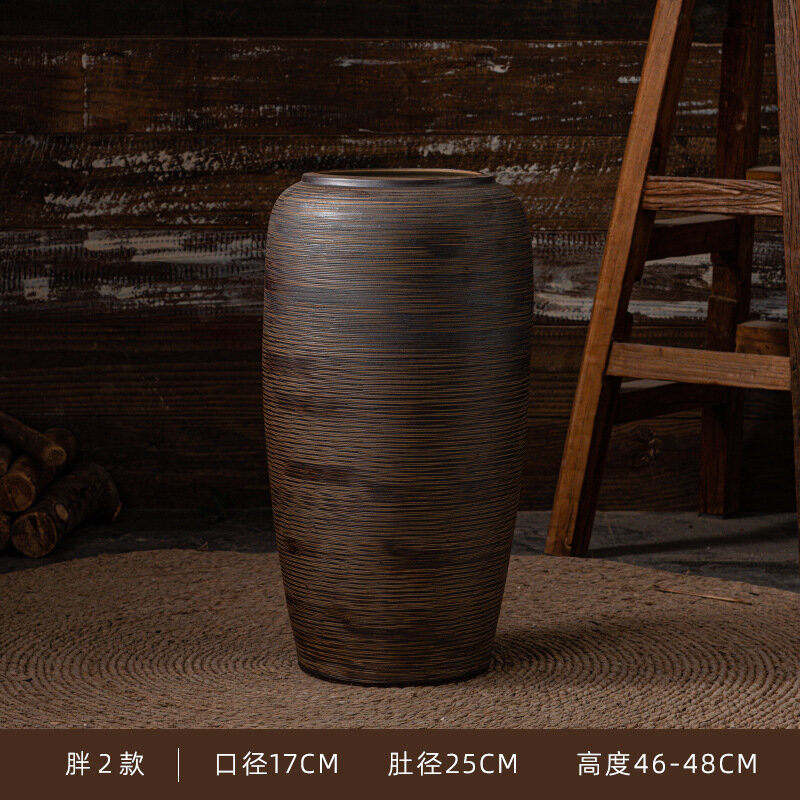 Большая напольная ваза из Цзиндэчжэня для гостиной, отеля, бутика, украшение для двора, фэн-шуй, ретро китайский стиль, ваза для цветов