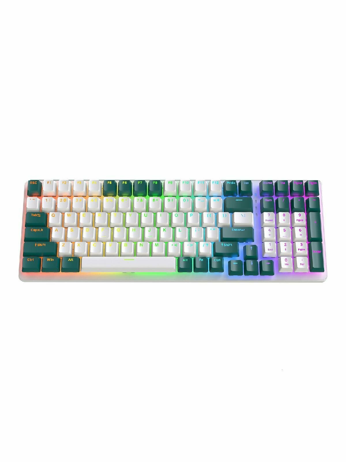 1x K6 Bluetooth Tri-mode Mechanical Keyboard с переключателями с возможностью горячей замены — Aqua Green Blue Switch Edition