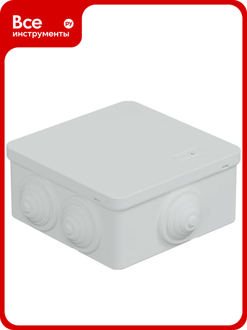 Распределительная коробка Экопласт JBS101 о/п 100x100x55, 6 выходов, IP55 цвет белый