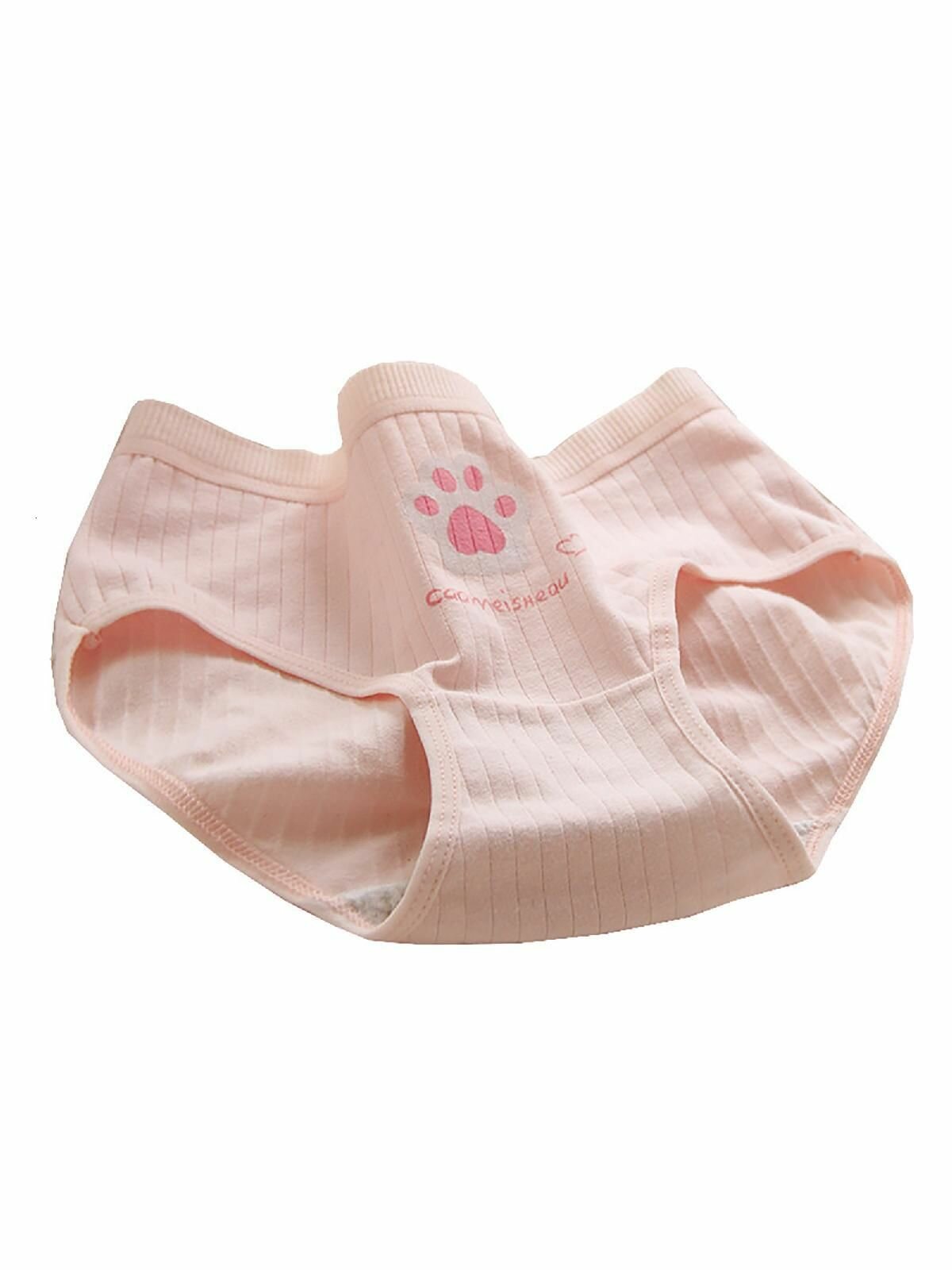 Трусы женские хлопковые с принтом аниме, розовая кошачья лапа - XL